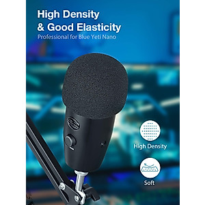 InnoGear Microphone Stand, Adjustable Mic Stand Set for Blue Yeti Nano Suspension Boom Scissor Arm Stand with 5/8" to 3/8" Screw, 5/8" to 1/4 Screw, Nano Mic Windscreen and Dual Layered Mic Pop Filter