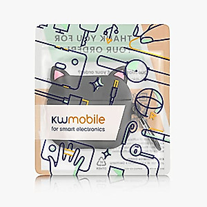 kwmobile Silicone Case Compatible with Apple AirPods 3 - Case Soft Cover - Cat Black/White