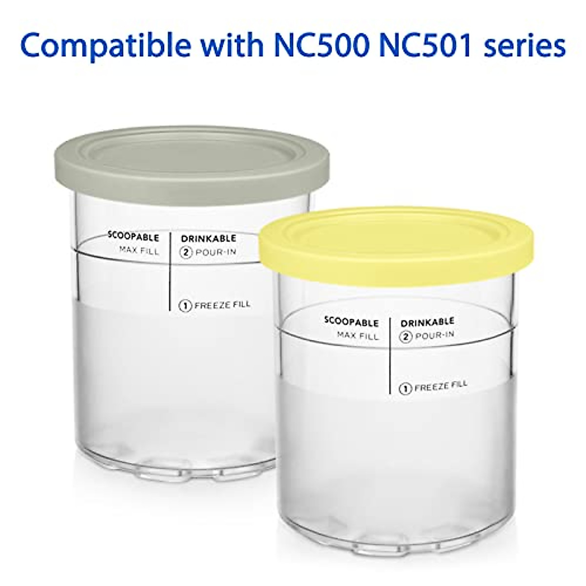 LOMILD Ice Cream Containers 24 oz, Replacement for Ninja Creami Deluxe Pints and Lids - 2 Pack, Compatible with NC500 NC501 Series Deluxe Ice Cream Makers, Dishwasher Safe & BPA-Free