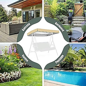 BTURYT Replacement Canopy for Swing Seat, Patio Hammock Top Cover, Replacement Canopy for Swing Seat Chair 2 Seater, Anti-UV Waterproof Cover for Garden