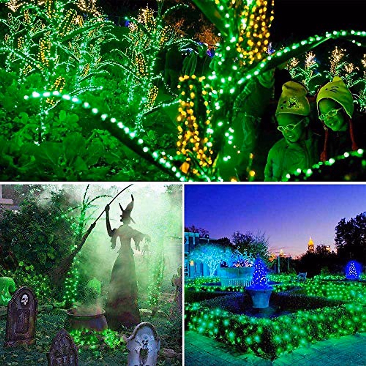 KOMOON Rope Lights 39 Ft 120 LED Battery Operated String Lights Waterproof Christmas Decorative Fairy Lights for Outdoor Indoor Party Patio Garden Yard Holiday Wedding (Green)