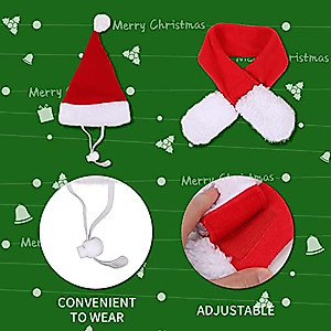 balancepaw Bulldog Christmas Costumes, 3 Pcs Pet Santa Hat Scarf Sweater, Warm Cat Dog Christmas Sweaters, Dog Winter Clothes Knitted Sweater (XL,Beige)