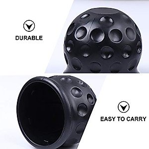 VOSAREA Plastic Tow Ball Cap 4pcs Trailer Hitch Ball Cover Trailer Ball Protector Trailer Ball Sleeve for Shop Daily Use Store Black Rubber Trailer Hitch Ball Cover