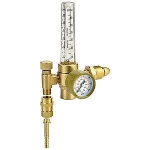 Argon CO2 Regulator - Welding Gas Flowmeter For TIG MIG - Brass Construction Flow Meter For Argon and CO2 Welder Tanks CGA580