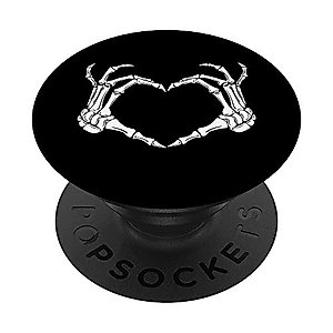 Skeleton Heart Bones Love Halloween Creepy Scary Black White PopSockets PopGrip: Swappable Grip for Phones & Tablets