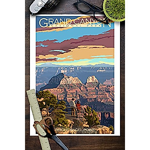 Grand Canyon National Park, Arizona, Painterly Series, Bright Angel Point (9x12 Wall Art Print, Home Decor)