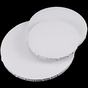 ZEONHAK 9 Pack 8, 10, 12 Inches Stretched White Blank Canvas, Professional Round Stretched Painting Canvas, Blank Stretched Canvas for Oil and Acrylic Paints, Acrylic Pouring