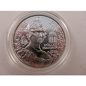 1999 Dolley Madison Silver Dollars Two Piece Set Proof and Uncirculated Gem Uncirculated