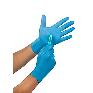 MICROFLEX 10-733 Daily Defense Disposable Rubber Gloves for Cleaning, Food Prep, First Aid - Medium, Blue (Box of 100)