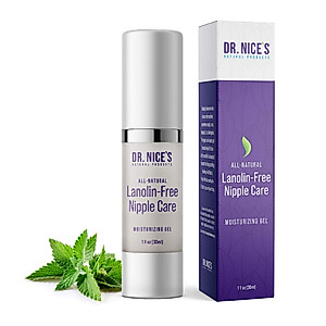 Dr. Nice's Nipple Cream for Breastfeeding - Instant Soothing and Cooling Relief for Sore Nipples | All Natural Water-Based Clear Gel | Safe for Mom & Baby - (0.34 Fl. Oz)