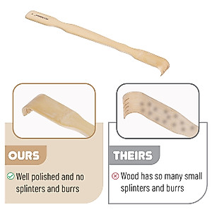 Slick- Bamboo Back Scratcher, 16.5”, 2 pcs, Back Scratcher for Men and Women, Wooden Back Scratcher Long Handle, Back Scratcher Bamboo, Wood Back Scratcher