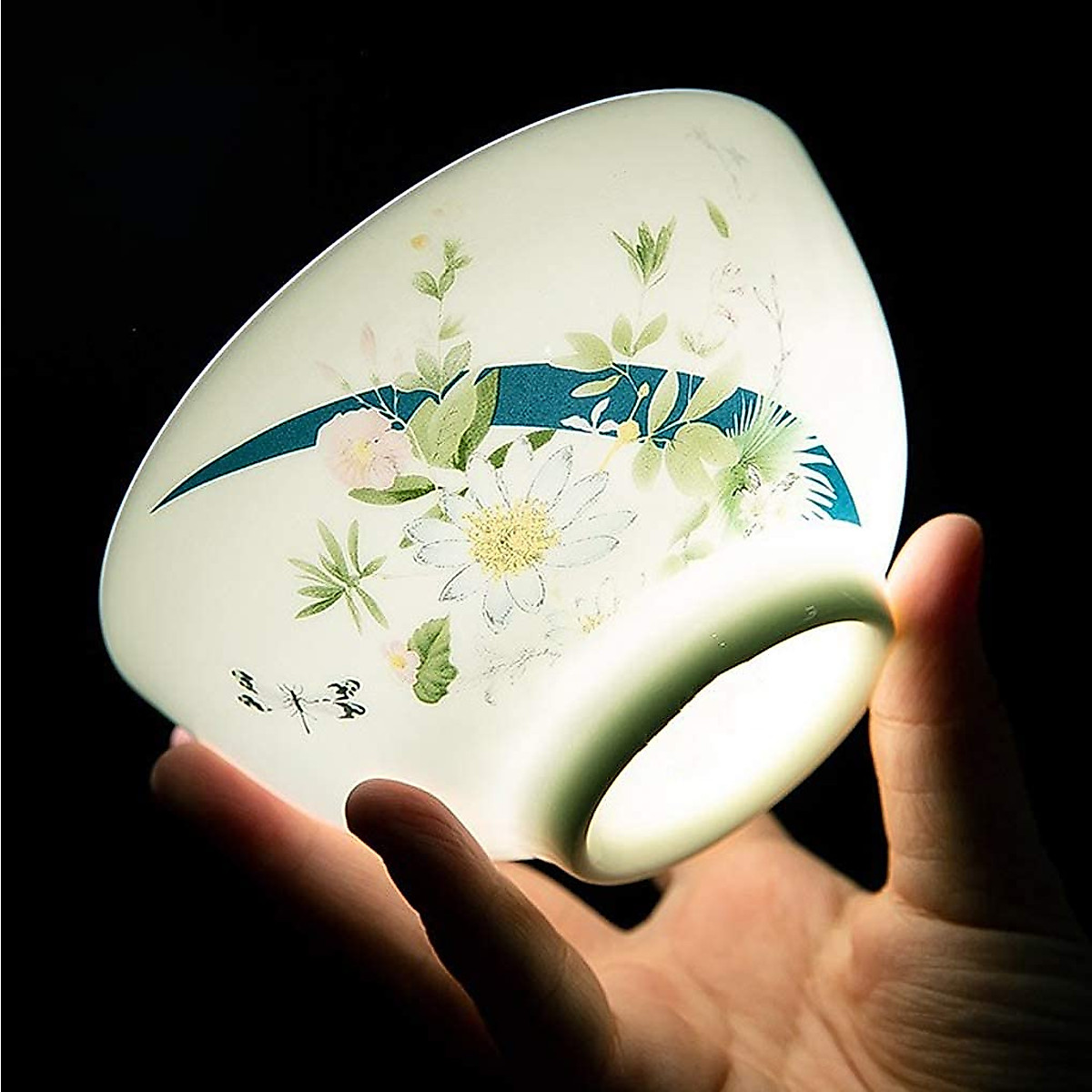 AB-Grade Porcelain Plate and Bowl Set,Ceramics Dinner Sets 46 Pieces Ceramics Dinner Sets,Bowl/Dish/Soup Pot/Spoon|Dinnerware Set Simple Floral Pattern Combination Tableware Set-Compatible with Gift