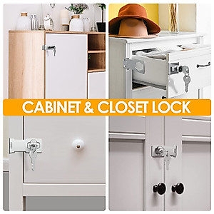 CRANACH 3 Inch Zinc Alloy Chrome Finish Cabinet Lock with Key