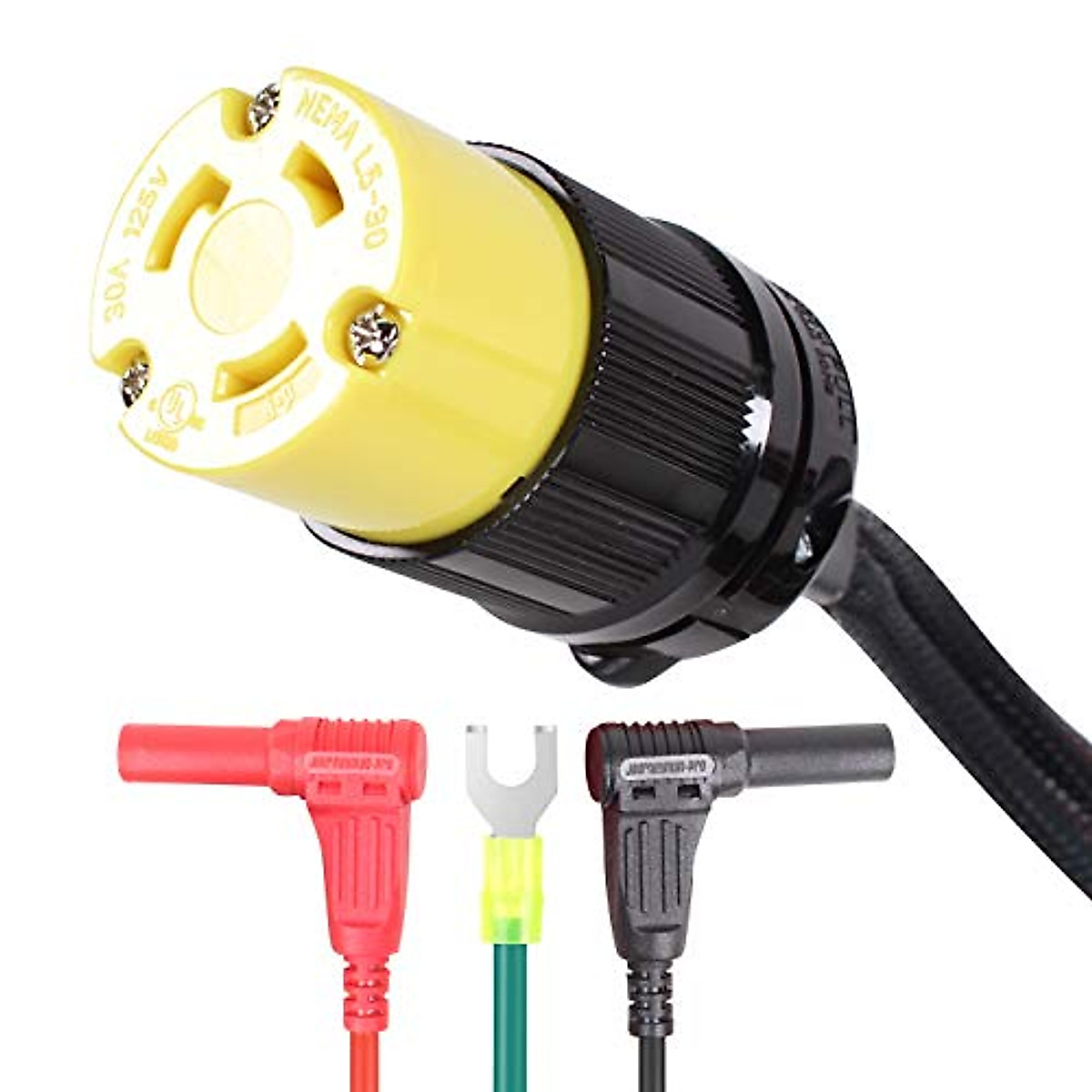 Journeyman-Pro 30A Parallel Cord Connection Kit, for Inverter Generators | 120-125 VAC, 30 AMP - 4000/3750 Watts Turn Lock L5-30R Female Connector RV Ready (L530R Twist Lock)