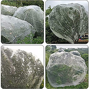 6.9' x 8.5' Large Fruit Tree Netting, Ultra Fine Mesh Garden Insect Tree Cover with Drawstring Transparent Bird Plant Barrier Flower Fruit Mesh Screen for Preventing Deer Squirrel Bug