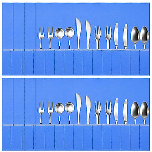 Ikaufen 8Pcs Silver Storage Bags Anti Tarnish Flannel Silver Protector Bags Blue Holder for Silverware Flatware Storage Organizer Silver Storage Cloth with White Ribbon for Kitchen Utensils
