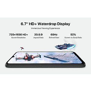 UMIDIGI Power 7 MAX Cell Phone, 6GB+128GB 10000mAh Battery Unlocked Smartphone with 6.7" Full Screen + 48MP AI Triple Camera Android Smartphone Gold