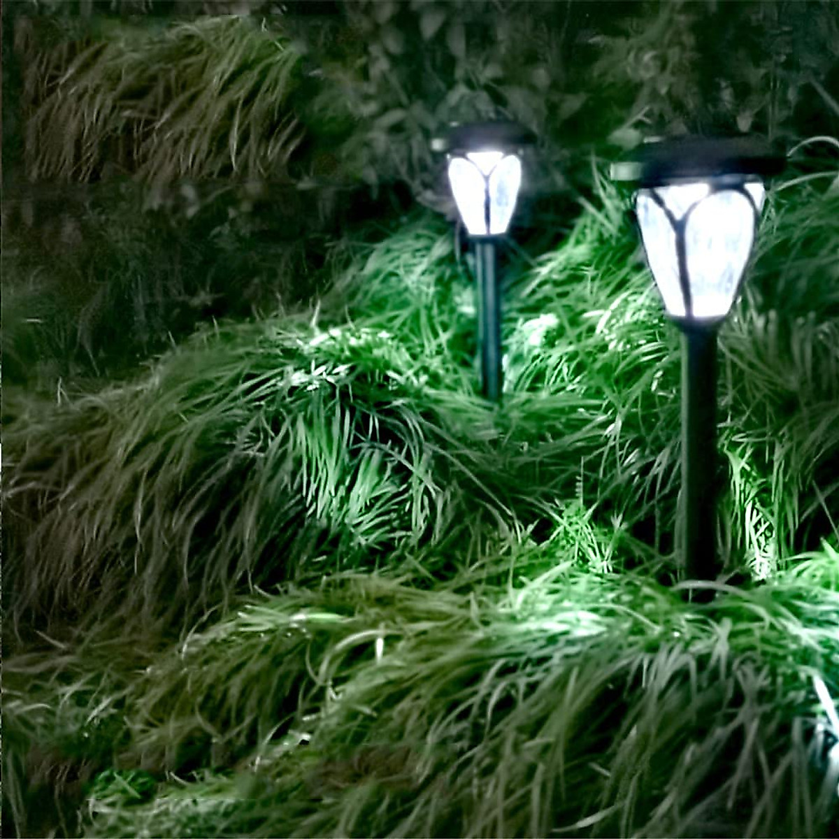 ZHUANYIYI 4 Pieces, Outdoor Solar Ground Plug-in Landscape Lights, Garden Lawn Waterproof Lighting, Home Garden Pavement Holiday Creative Decoration Lights