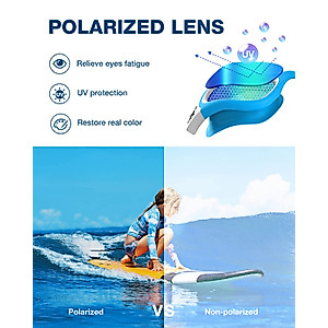 ZIONOR Kids Swim Goggles, G1MINI Polarized Swimming Goggles Comfort for Age 6-14, UV Protection Anti-Fog Adjustable Strap Fit for Child Boys Girls (Gold Lens)