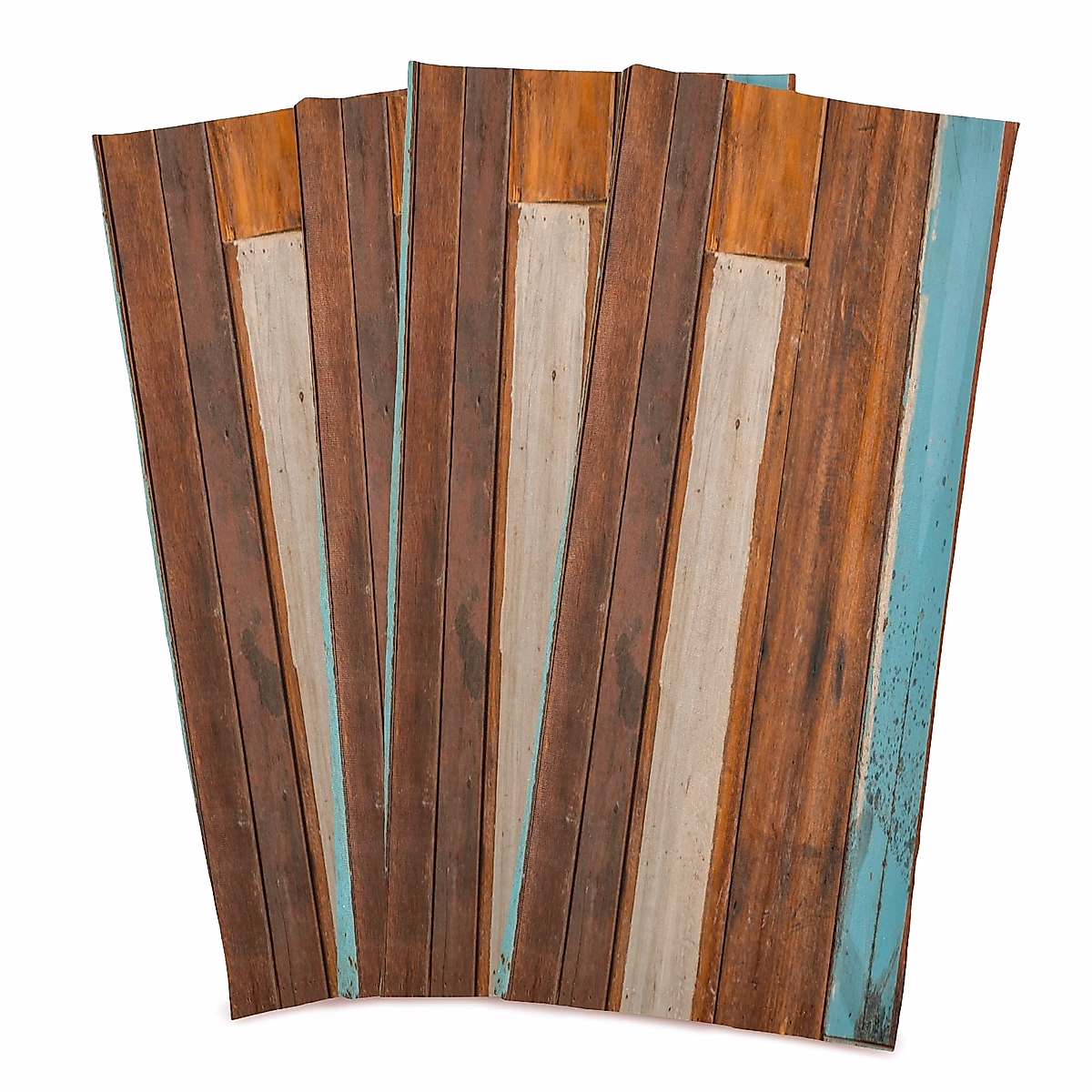 ALAZA Teal Gray Brown Farmhouse Wood Planks Decorative Kitchen Dish Towels Set of 4,Soft and Absorbent Kitchen Hand Towels Home Cleaning Towels Dishcloths,18 x 28 Inch