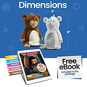 Reversible Toy Plush for Girls & Boys, Educational Mood Regulating Plushie Teddy Bear, Realistic Stuffed Animal for Babies, Toddlers, Preschool, Kindergarten (Benji The Bear -Full Body)