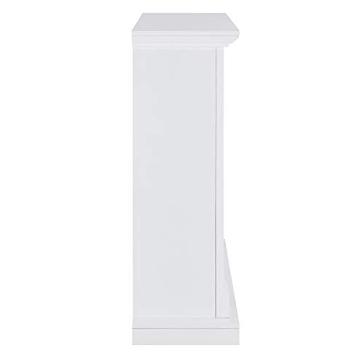 SEI Furniture Nobleman Mother of Pearl Tiled Electric Hidden Media Shelf Fireplace, White