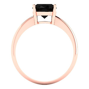 2.0 ct Oval Cut Solitaire Genuine Natural Black Onyx Wedding Bridal Designer Anniversary Engagement Ring 14k Rose Gold 8.5