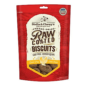 Stella & Chewy’s Freeze-Dried Raw Coated Dog Biscuits – Cage-Free Chicken Recipe – Protein Rich, Grain Free Dog & Puppy Treat – Great Snack for Training & Rewarding – 9 oz Bag