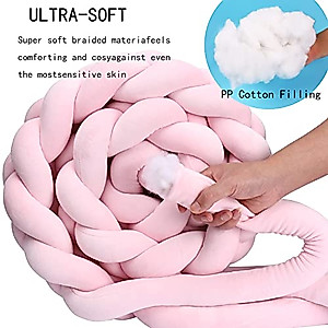 4 Strand Round Handmade Woven Cushion Soft Knot Decorative Knotted Throw Pillow,Bed Gap Filling Cushion Widen Plush Knotted Throw Pillows,for Home Decor (160 inch, Pink),T718bJ0O75xl