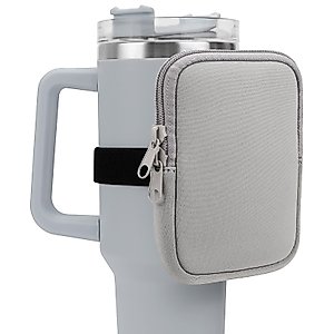 YR Water Bottle Pouch for Stanley Quencher Adventure 40oz & 30oz Tumbler, Gym Water Bottle Pouch for Stanley Cup 40oz with Handle, Water Bottle Pouch for Stanley Tumbler (Gray)