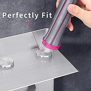 Hair Dryer Holder Compatible with Dyson Supersonic Hair Dryer Compatible with Dyson Airwrap Styler Organizer Storage 2in1 Wall Mounted Stand Fits Curler Diffuser 2 Nozzles for Bathroom Bedroom Salon