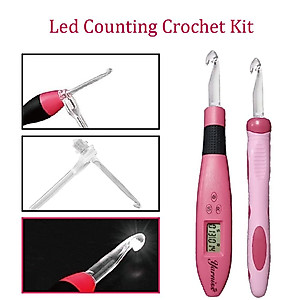 Yarniss 17 Size Counting Crochet Hooks Set, Light Up Crochet Hooks for Stitch & Row Counter