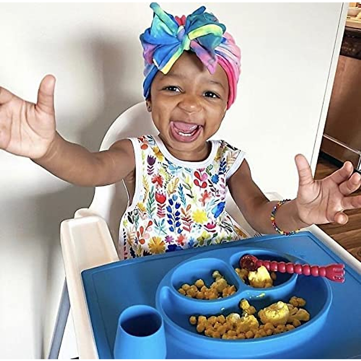 BapronBaby Rainbow Watercolor Floral Bapron - Soft Waterproof Stain Resistant Bib - Machine Washable - 6m - 5yr - (Sz Baby/Toddler 6m-3T)