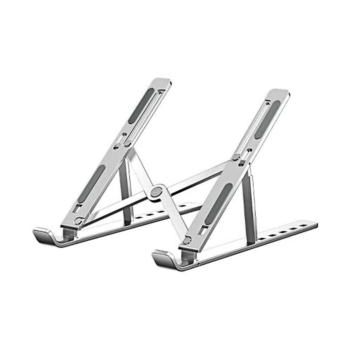 ChashenHa Laptop Stand, Laptop Stand for Desk Aluminum Alloy Adjustable Height Foldable Laptop Stand for MacBook Air/Pro, Samsung, Microsoft, Lenovo, Dell, iPad, Any Laptop(Silver)