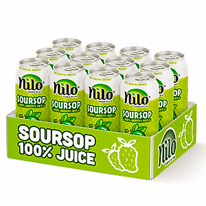 NILO Soursop Juice | 100% Real Guanabana Soursop Graviola | NO Sugar added | NOT From Concentrate | 10.8 oz (Pack of 12)