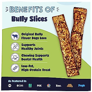 Pawstruck Bully Slices Rawhide Chews for Dog, 1 lb. Long Lasting Treats, Pet Food, Low Calorie Bully Sticks Alternative, Beef Flavor, Pizzle Coated Chew Sticks, No Artificial Ingredients, 1 Pounds