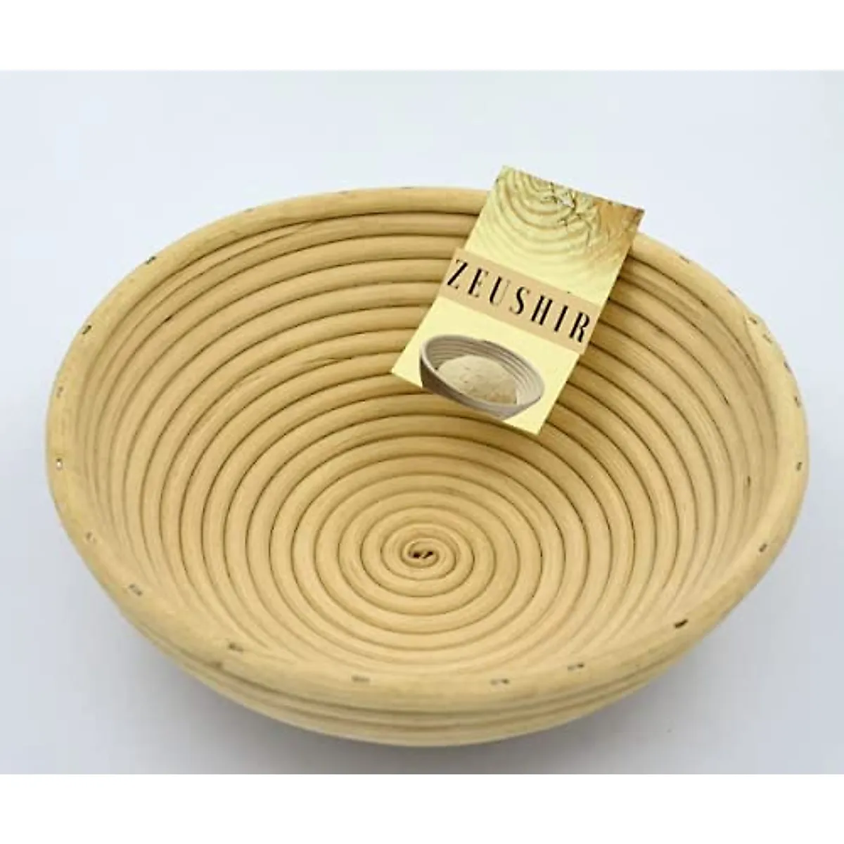 ZEU Banneton Proofing Basket - 10" Round for Bread and Dough - Free Liner & Bread Lame - Dough Scraper & Bread Bag - Smooth Surface - For Professional & Home Bakers