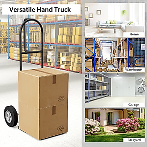 Nightcore Hand Truck 660 LBS Capacity, Heavy-Duty Dolly Cart w/P-Handle, All-Terrain Double Bearing Wheels, Foldable & Space-Saving Hand Cart for Home, Warehouse, Garage, Backyard (Black)