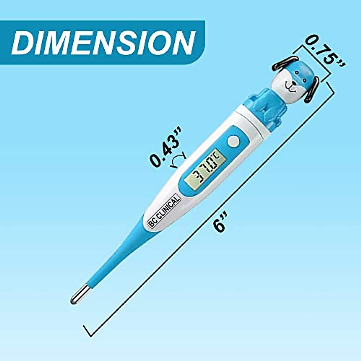 Thermometer for Adults Children Pets, Oral Armpit Rectal, Dog and cat (Frog)