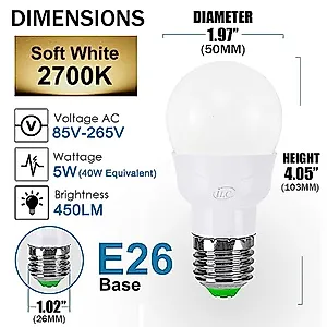 ILC RGB LED Color Changing Light Bulb, 40W Equivalent, 450LM, 2700K Warm White 5W E26 Screw Base RGBW, Flood Light Bulb- 12 Color Choices - Timing Infrared Remote Control (4 Pack)