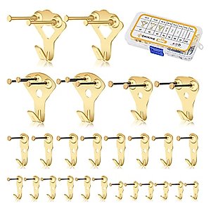 Picture Frame Hooks with Nails - ROBUST 60pcs Picture Hanging Kit, Frame Hangers with Hooks, Nails for Picture Frame, Canvas, Mirror, Art (N4)