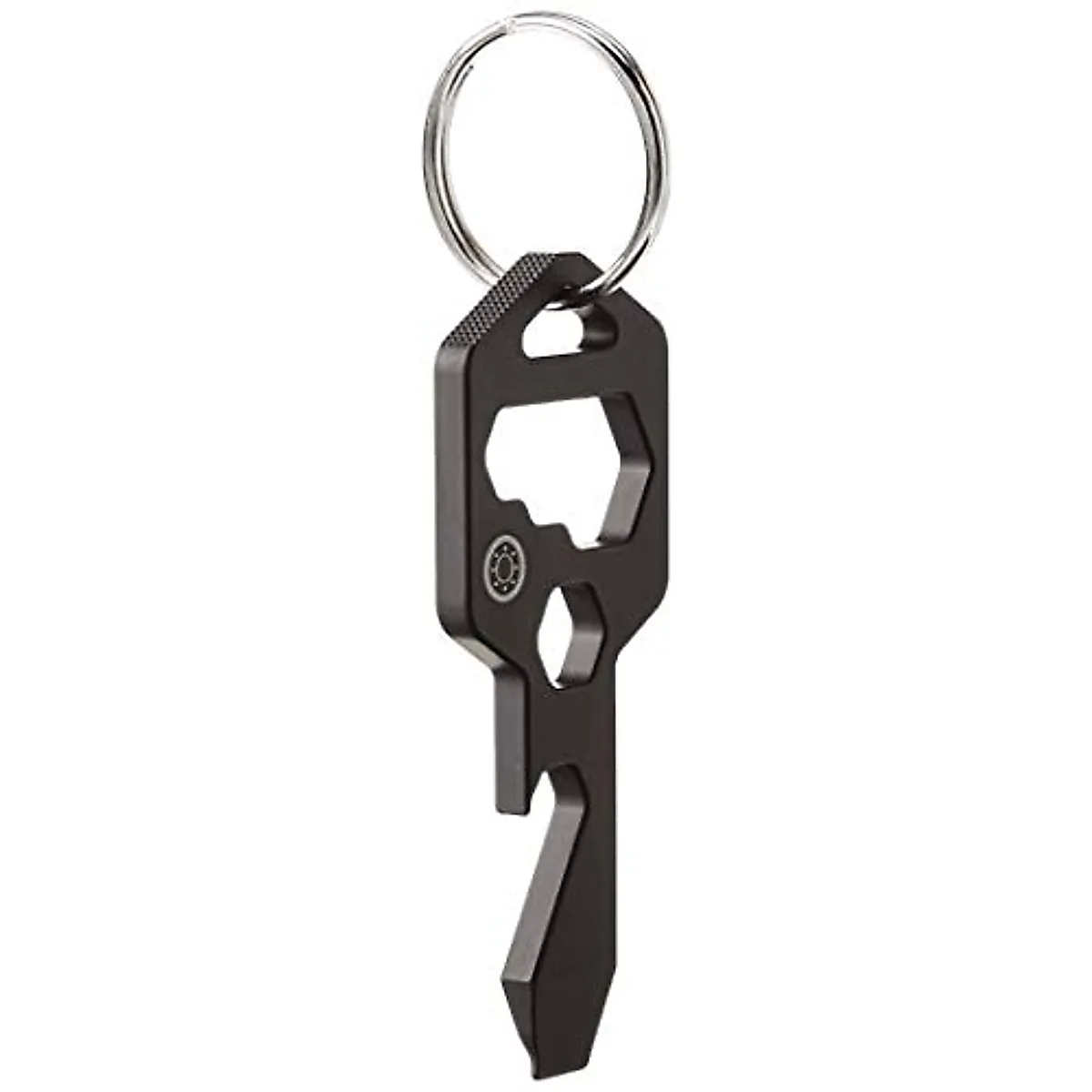 CLOSS 8 in 1 Titanium Multitool Keychain- Bottle Opener, Screwdriver and Wrench (Black) (1, Black)