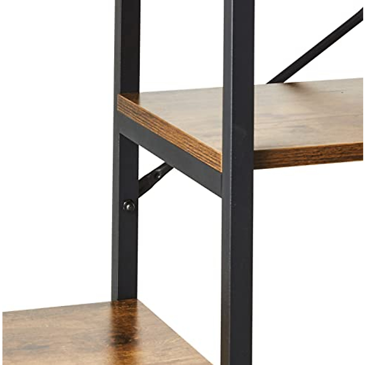 SUPERJARE Triple 5 Tier Bookshelf, Bookcase with 14 Open Display Shelves, Ladder Bookshelf, Wide Book Shelf Book Case with Steel Frame, Wood Board, for Home & Office, Dark Brown