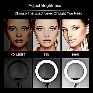 Ring Light - 18 inch 52 W Dimmable LED Ring Light Kit with Stand Adjustable 3200-5500 K Color Temperature Lighting for Vlog, Makeup, YouTube, Photo,Camera,Video - Control with Remote