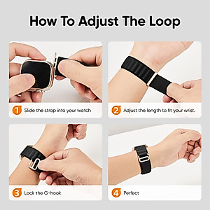 Honeystraper Alpine Loop Compatible with Apple Watch Ultra 2/Ultra Band 49mm 45mm 44mm 42mm for Men, Nylon Sport Bands Strap with Titanium G-Hook for iWatch Ultra Series 9 8 7 6 5 4 3 2 1 SE