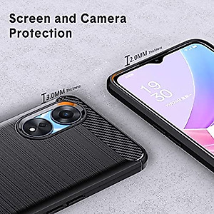 Natbok Compatible with Oppo A58 5G/A78 5G Case, Flexible TPU [Brushed Texture] [Anti-Slip] Shockproof Military Protection Bumper Phone Case,Slim Case Cover Compatible with Oppo A58 5G/A78 5G,Black
