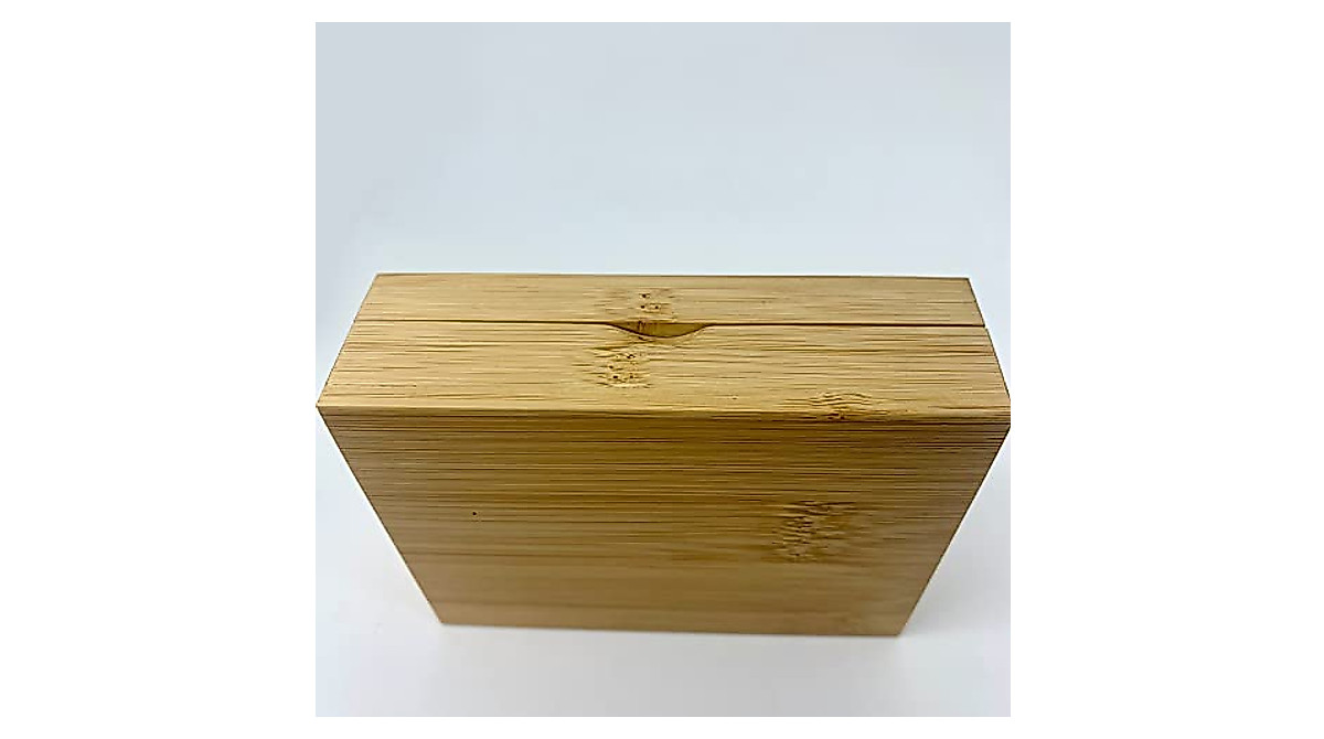 Premium Bamboo Card Storage Box - Magnetic Lid Wood Case