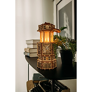 Wood Trick Antique Lantern Luminous LED 3D Wooden Puzzles for Adults and Kids to Build - 2-Mode Lighting - Engineering DIY Project Mechanical 3D Puzzle Model Kits for Adults