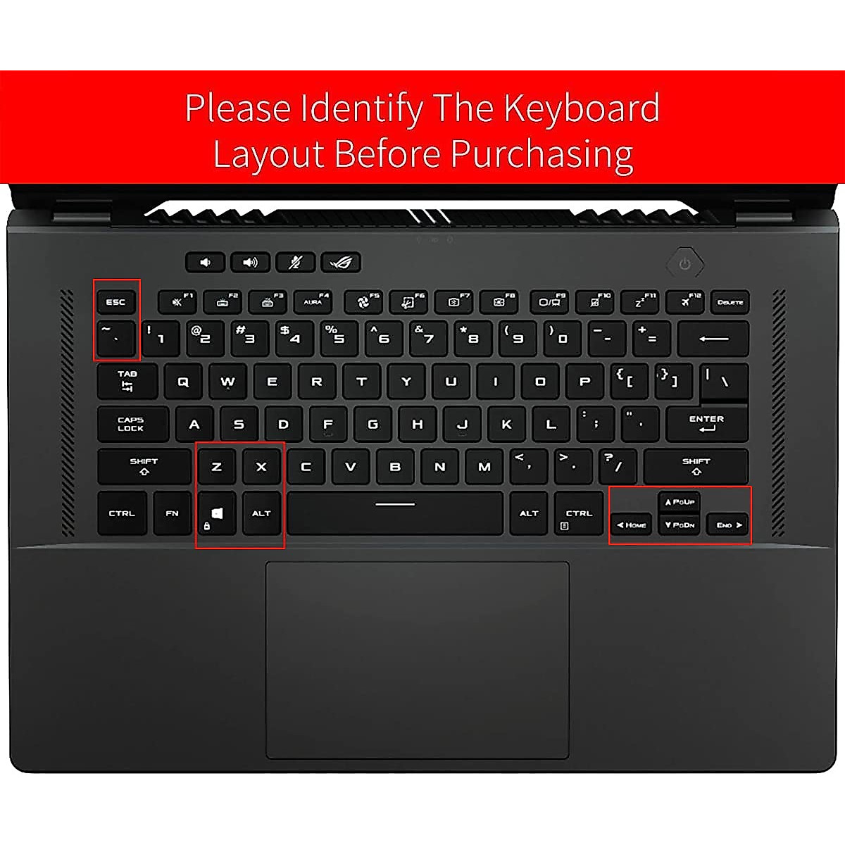 Keyboard Cover for ASUS ROG Zephyrus G14 G15 GA402 G402RJ GA503 GA503 GA503QR GA503QS GA503QM, ROG Zephyrus M16 GU603HM, TUF Dash F15 FX516PR FX516PM TUF516PE TUF516PR, ASUS ROG Flow X13 GV301QH,Clear