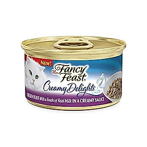 Fancy Feast Purina, Creamy Delight, Chicken Feast with a Touch of Real Milk in A Creamy Sauce, 3 oz (Pack of 6 cans)